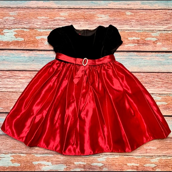 Princess Faith | Dresses | Princess Faith Velvet Satin Holiday Red ...
